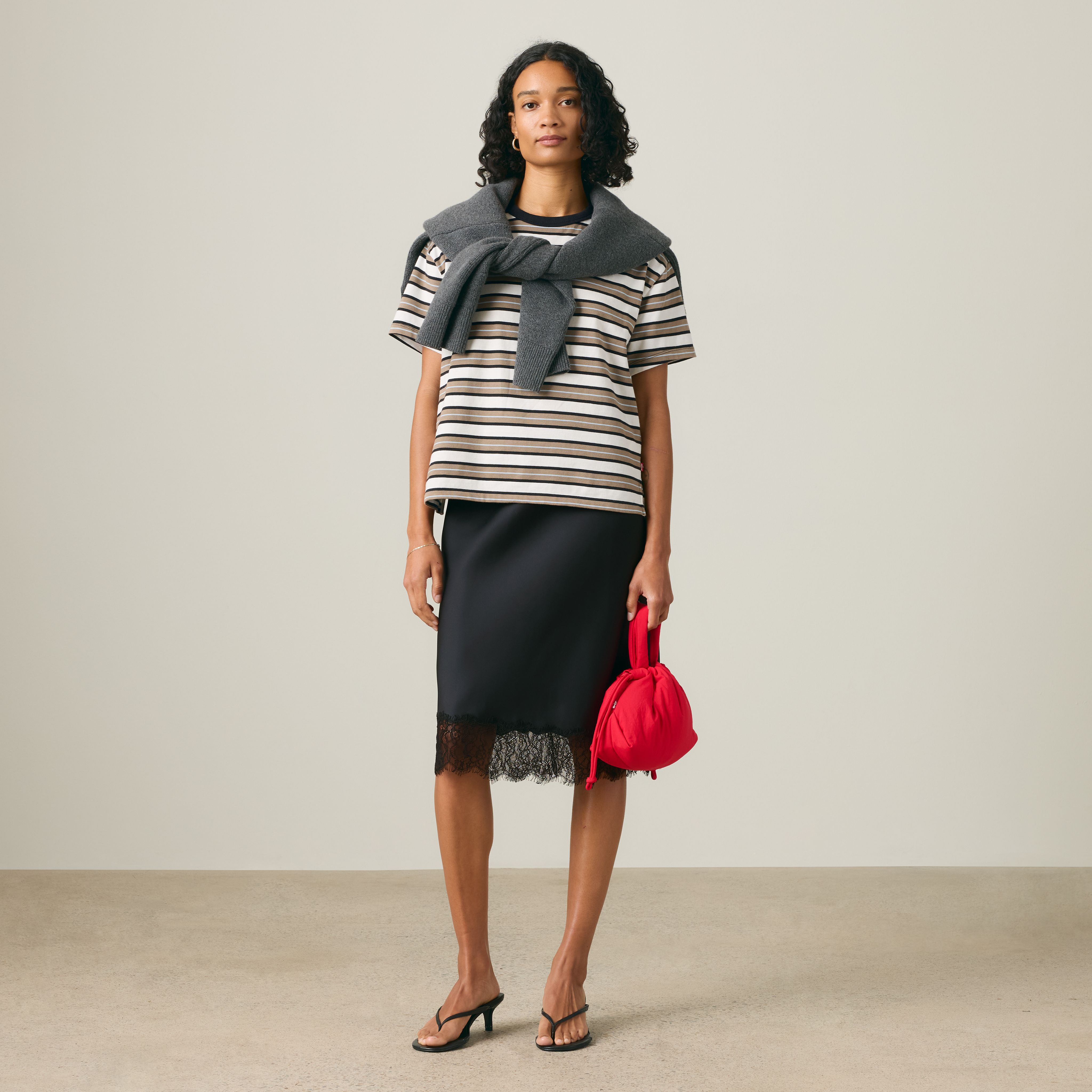 LEVI'S LEVI'S Lynn Midi Skirt with Lace Hem